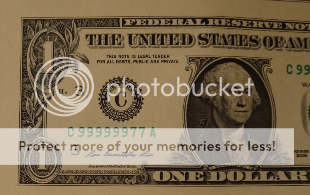 2009 $1 sheet with some pretty cool serial numbers - Paper Money Forum